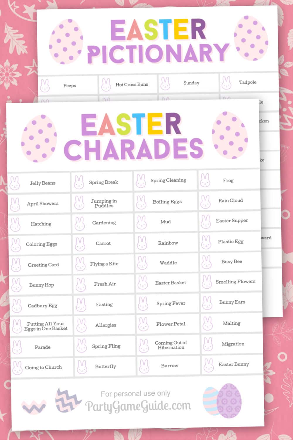 Word Lists for Easter Charades and Pictionary | PartyGameGuide.com