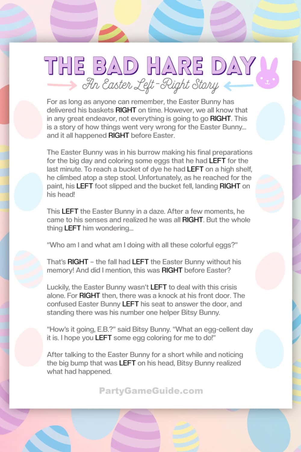 The Bad Hare Day: A Left-Right Easter Story