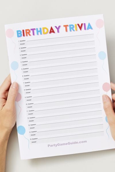 Birthday Trivia: Ideas and Printables | PartyGameGuide.com